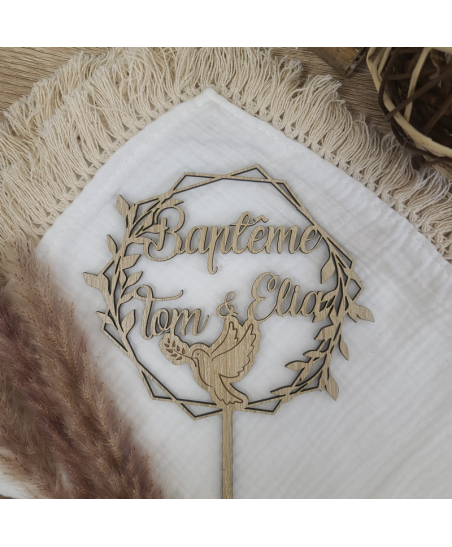 Cake Topper Baptême personnalisé
